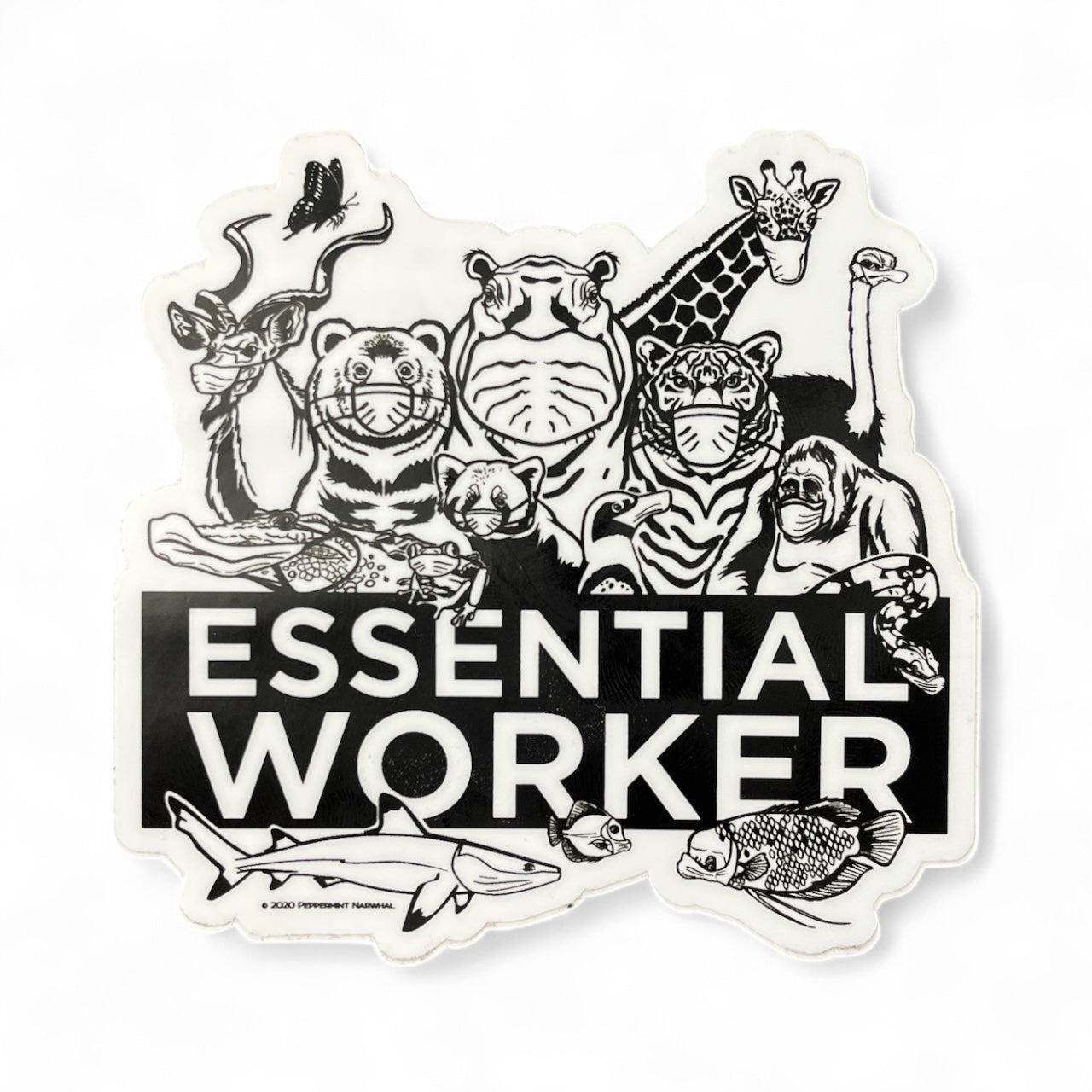 Essential Workers Sticker - 4" x 4" – Rubber City Clothing